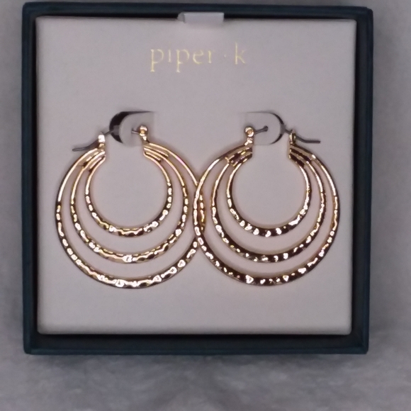 Piper K | Jewelry | Hoop Pierce Earrings Gold Tone Piper K | Poshmark